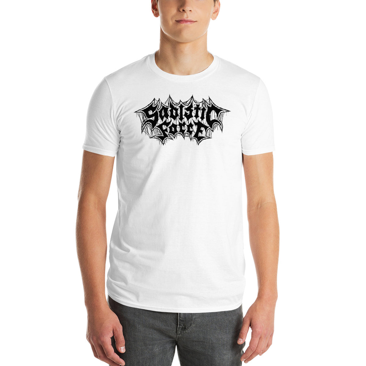 SADISTIC FORCE - Logo White T-Shirt – Horror Pain Gore Death ...